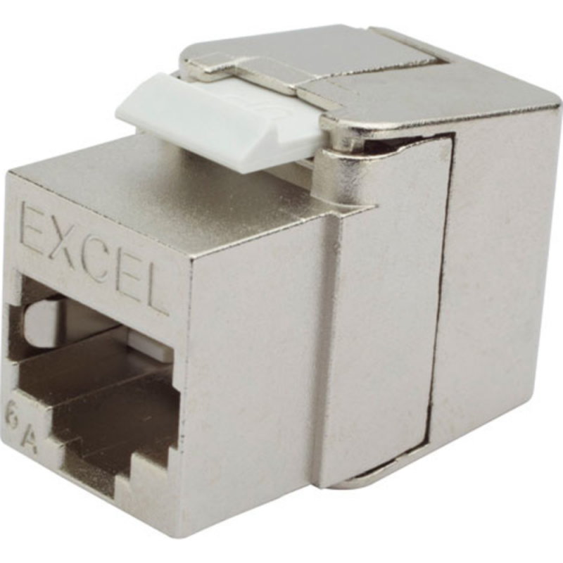 Excel Cat6A FTP Screened Low Profile Keystone Jack Toolless Silver ...