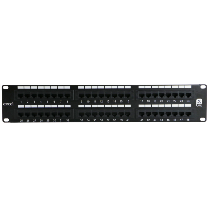 Excel Cat6 48 Port Unscreened Patch Panel 2U LSA Punch Down Cable ...