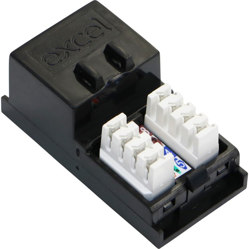 Excel Cat6 (UTP) Unscreened Low Profile Euromod RJ45 Module Black ...