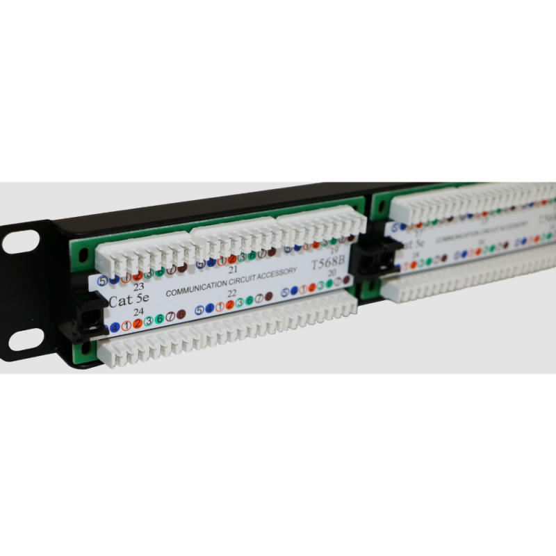 Excel Cat5e 24 Port Unscreened Patch Panel 1U LSA Punch Down Black ...